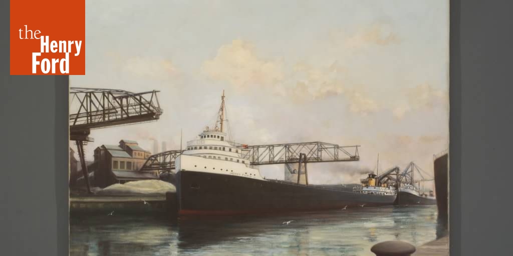 The Henry Ford II Freighter Entering Ford Slip in the Rouge River ...