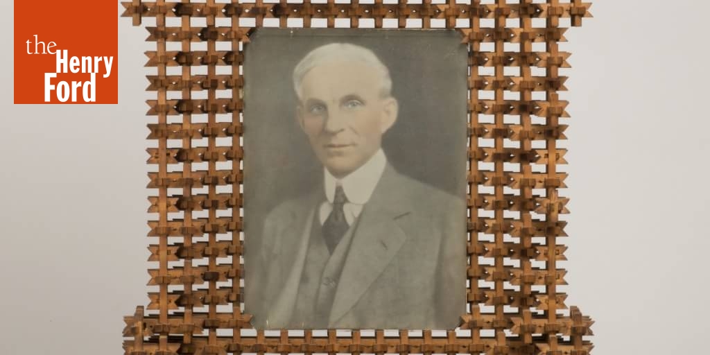 Portrait of Henry Ford in Sculptural Folk Art Frame, 1920-1940 - The ...