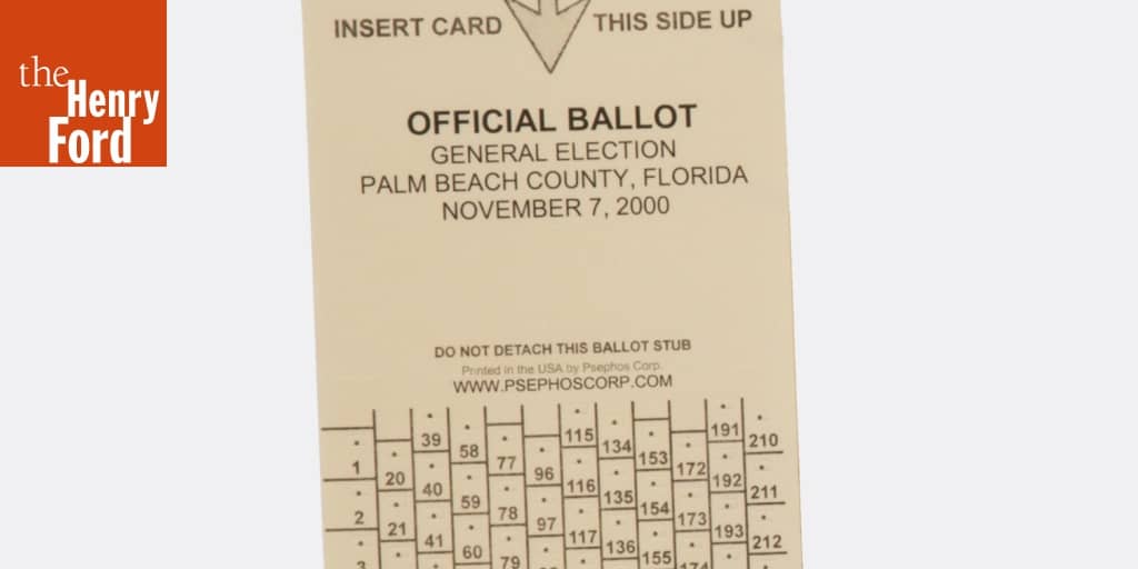 Copy of a 2000 Presidential Election Ballot for Palm Beach County ...