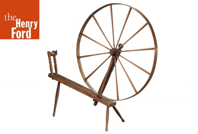 Wool Wheel, Made by J. Stocking, Used in the home of Moses Edison ...