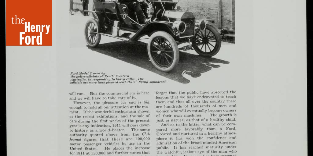 Ford Model T Automobile Used by Police Officials, Perth, Western ...