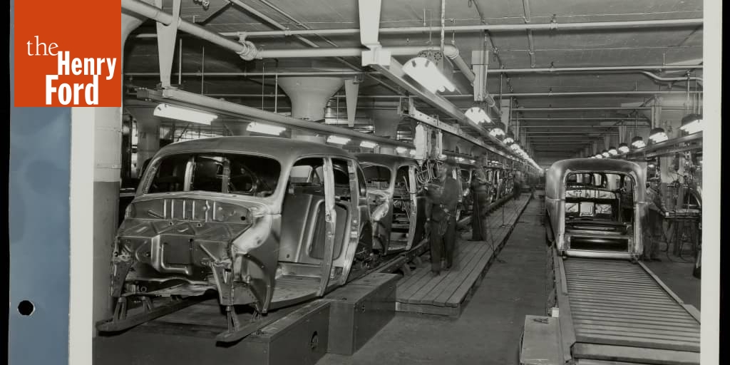 Car Bodies on Assembly Line, Ford Rouge Plant, 1940 - The Henry Ford