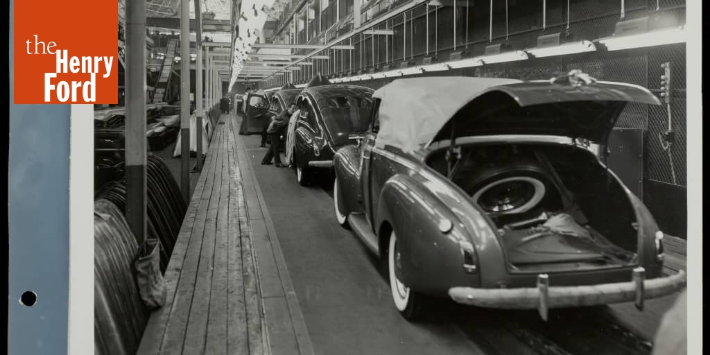 Installing Hoods, Ford Rouge Plant Assembly Line, 1940 - The Henry Ford