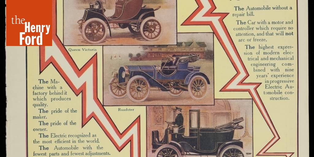 Advertisement for the 1908 Baker Electric Vehicle, "The Standard of Electric Vehicles" - The ...