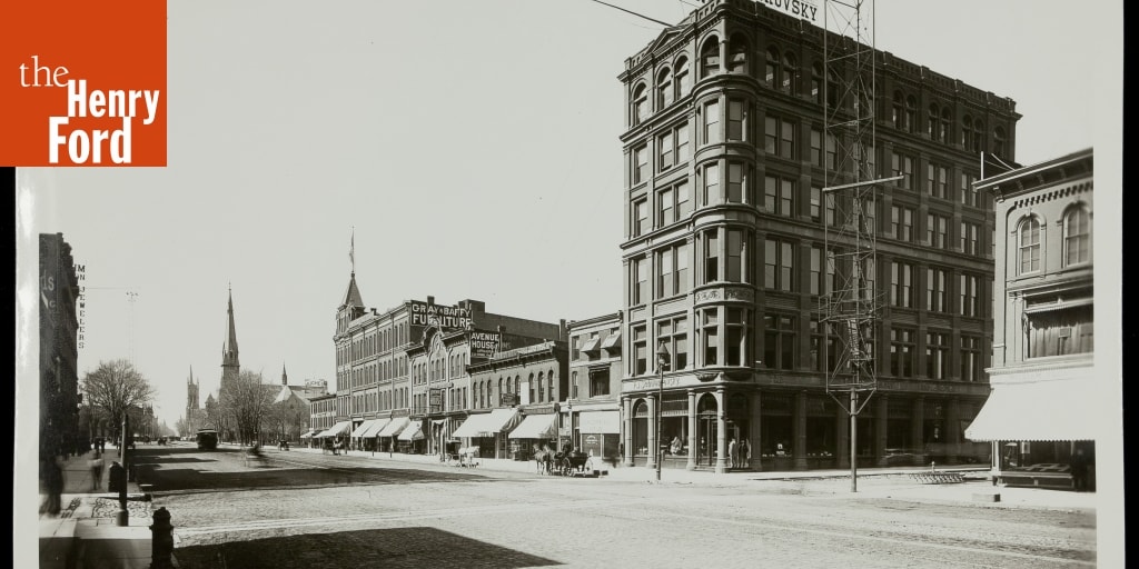 Woodward Avenue Looking North from Clifford Street, Detroit, Michigan ...