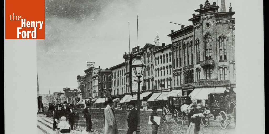 East Side of Woodward Avenue at Michigan Avenue, Detroit, Michigan ...