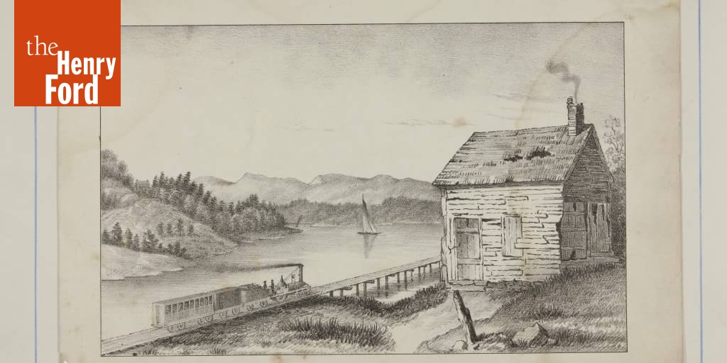 Train on the Hudson River Railroad, "At Hudson, N.Y.," circa 1851 - The ...