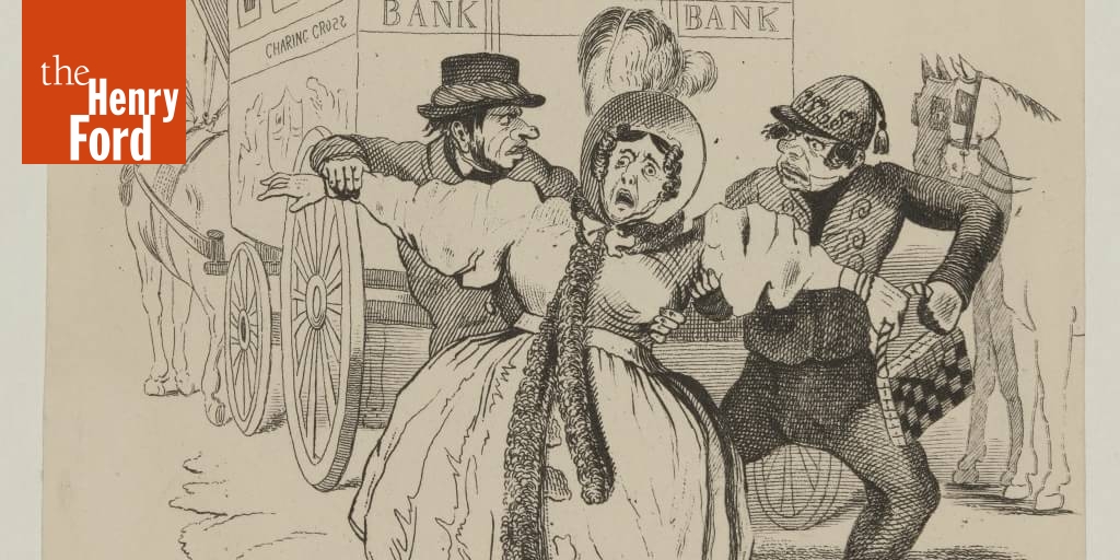 Cartoon Depicting Omnibus Drivers Competing for Passengers, London ...