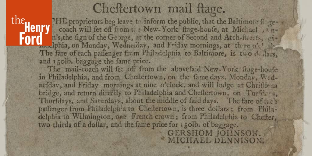 Broadside, "The Philadelphia, Charleston, and Baltimore New Line of ...