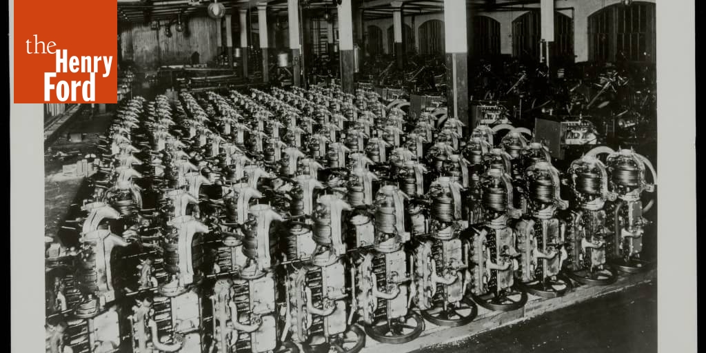 Ford Model N Engine Blocks and Chassis in Assembly Room, Piquette ...