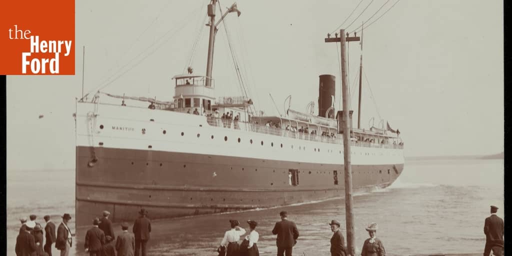 "Steamer Manitou at Dock, Mackinac Island, Michigan," circa 1905 - The ...