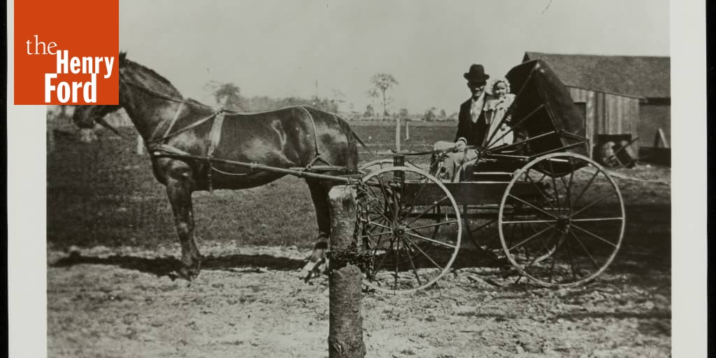 Milton Bryant with Nephew Edsel Ford in a Horse-Drawn Buggy, 1894 - The ...