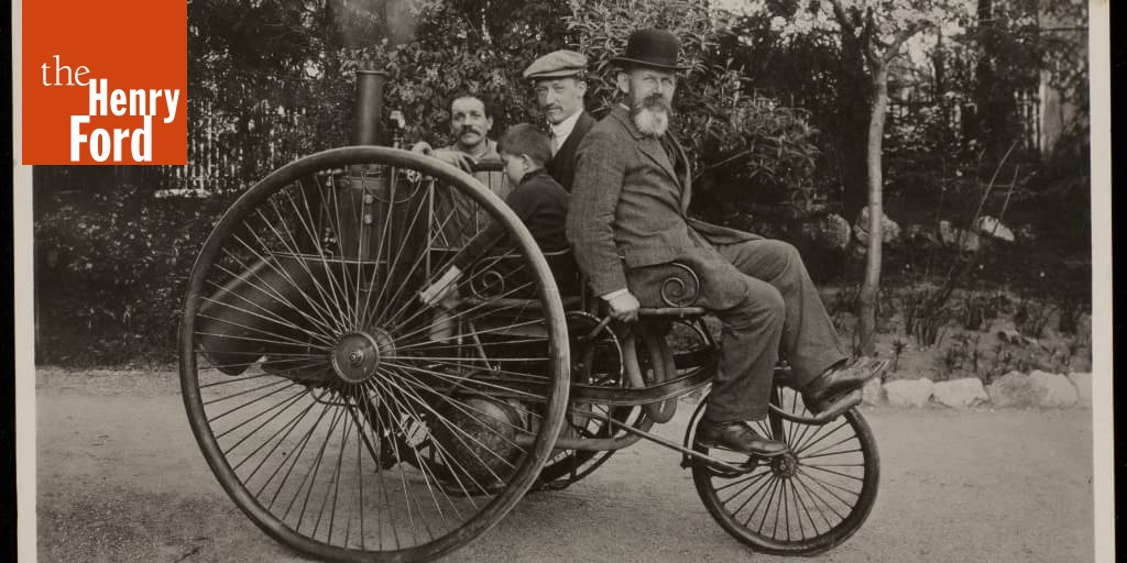 Swiss Engineer Rene Thury on His Steam-Powered Three-Wheeler, circa ...