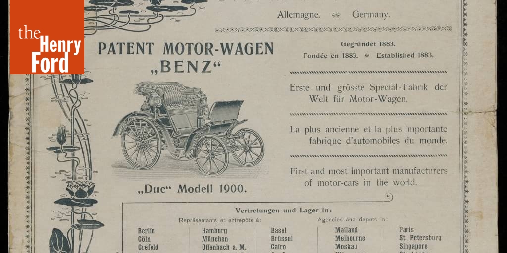 Sales Brochure for the Patent Motor-Wagen "Benz," Benz & Company, 1899 ...
