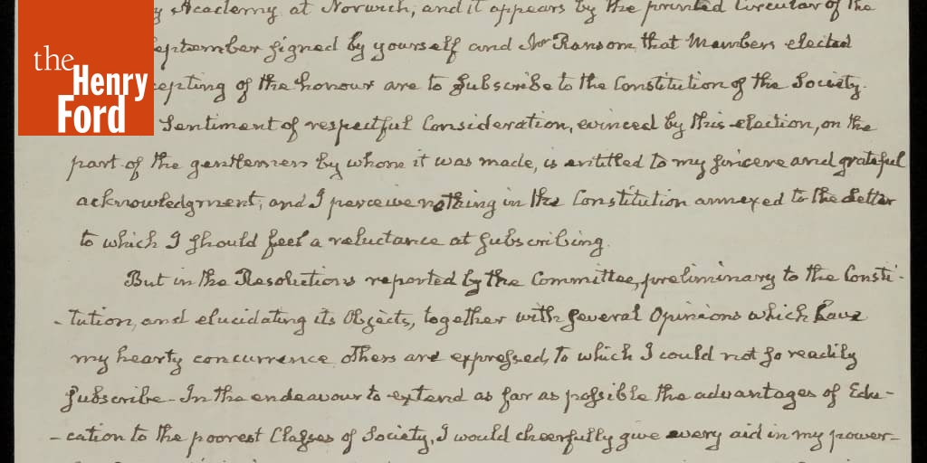 Letter from John Quincy Adams to Alden Partridge, 1831 - The Henry Ford