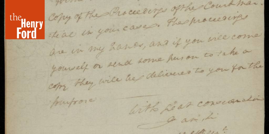 Letter from Alexander Hamilton to Doctor Samuel Osborne, 1799 - The ...