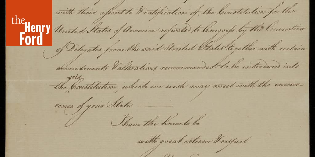 Letter from John Hancock to Thomas Pinckney, 1788 - The Henry Ford