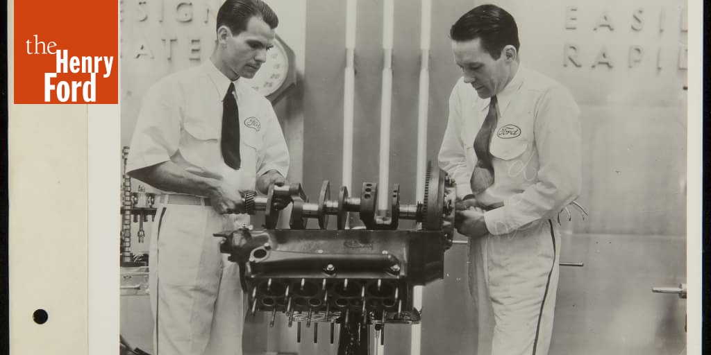 V-8 Engine Assembly Demonstration, Ford Exhibition Building, Century of ...