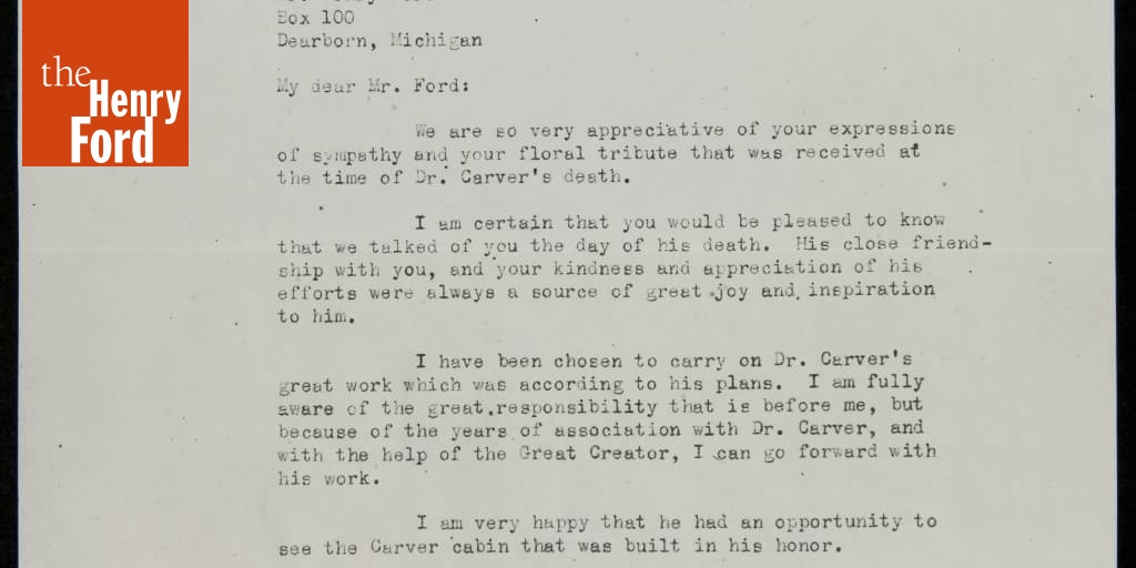 Letter from Austin W. Curtis, Jr. to Henry Ford, January 21, 1943 - The ...
