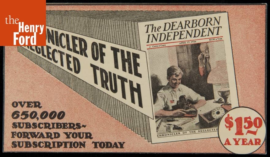 Trade Card for the Newspaper "Dearborn Independent," Dearborn ...