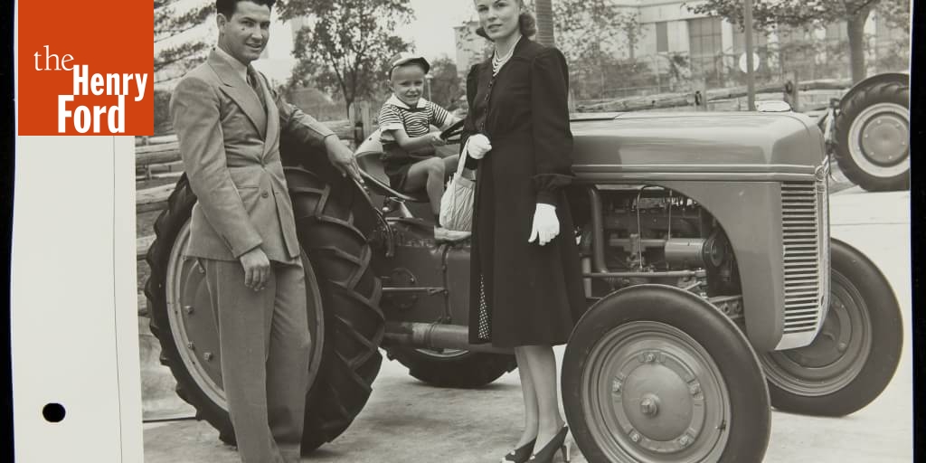 Family with Ford Tractor, Ford Exposition, New York World's Fair, 1940 ...
