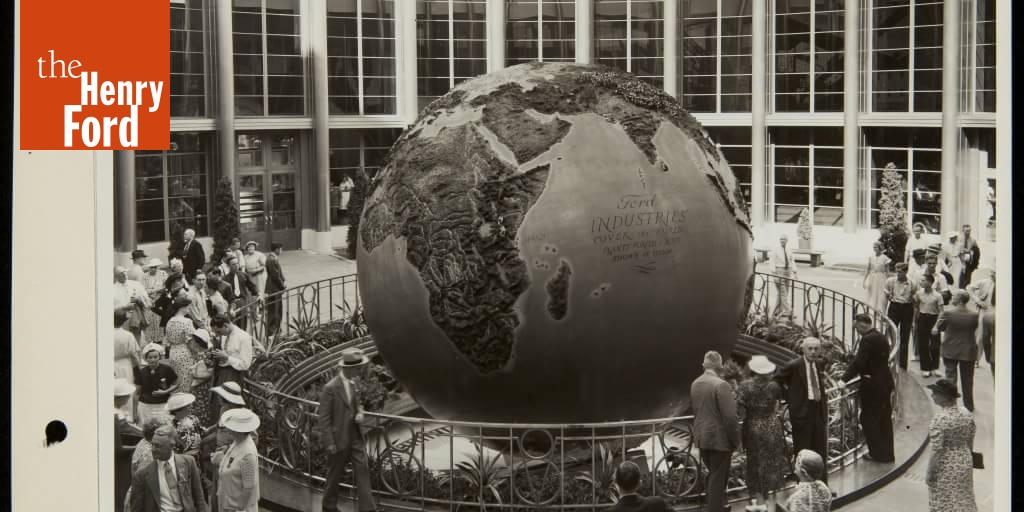 Courtyard inside Ford Rotunda Building, Dearborn, Michigan, 1937 - The ...