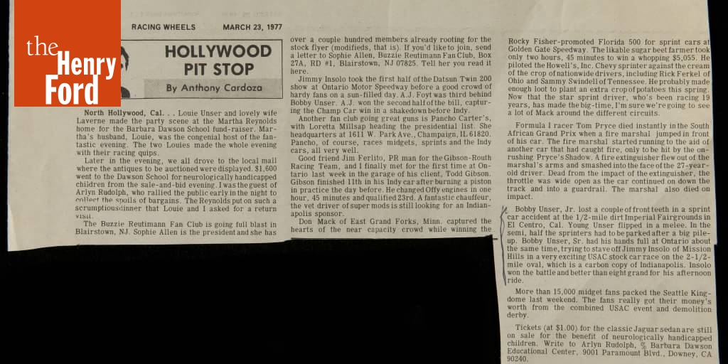 Bobby Unser Collection--Photographs--Family--Bobby Unser Jr.--Item118 ...