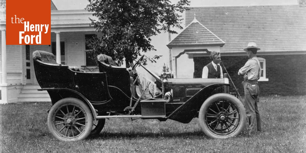 Henry Ford with 1906 Ford Model K at the Ford Farms, 1906-1907 - The ...