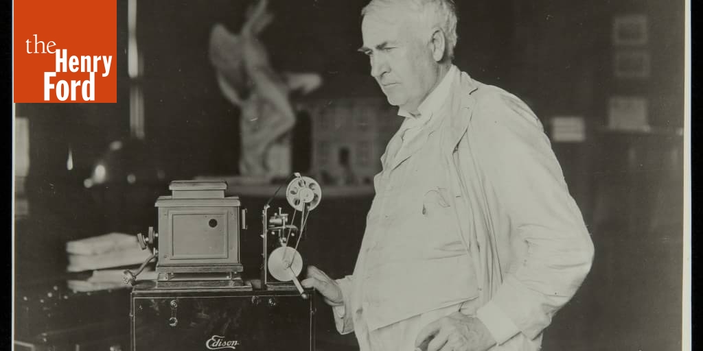 Thomas Edison with Home Projecting Kinetoscope, circa 1912 - The Henry Ford