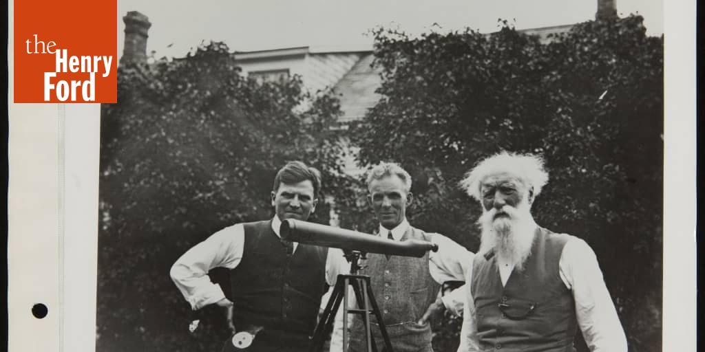 Glen Buck, Henry Ford and John Burroughs in Concord, Massachusetts ...