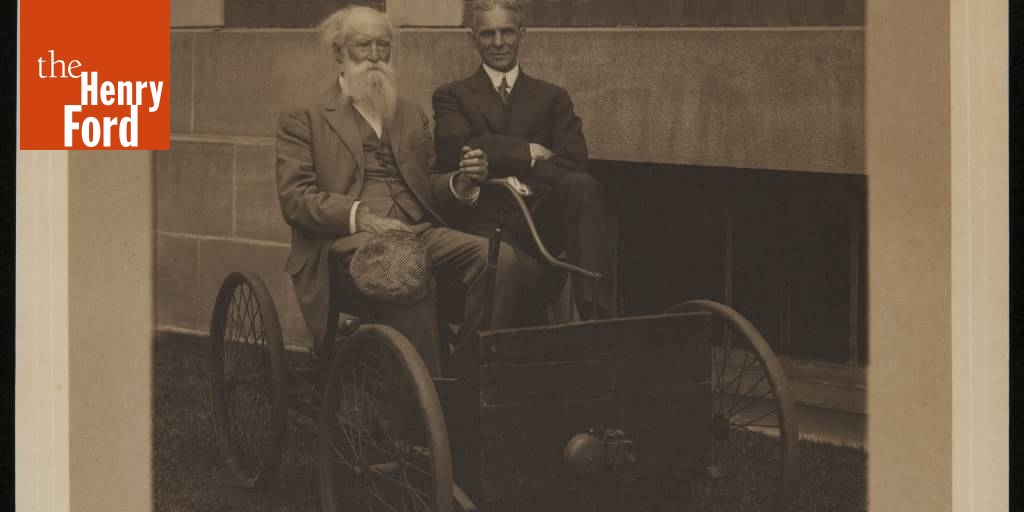 John Burroughs and Henry Ford in the Quadricycle at the Highland Park ...