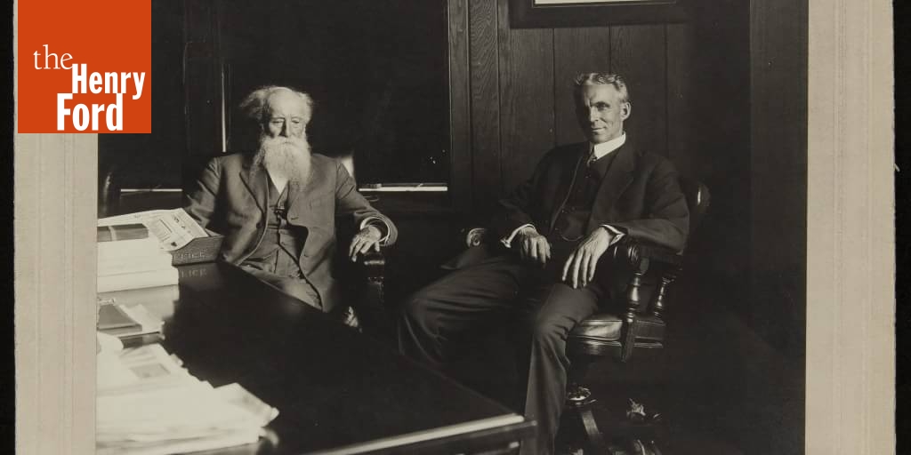John Burroughs and Henry Ford in Henry Ford's Office at the Highland ...