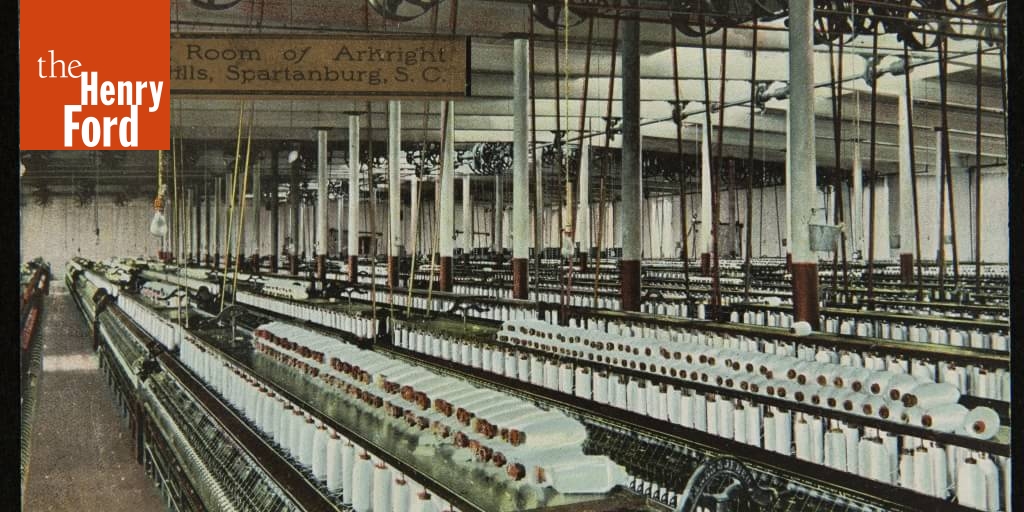 Postcard, "Spinning Room of Arkwright Cotton Mills, Spartanburg, S.C ...