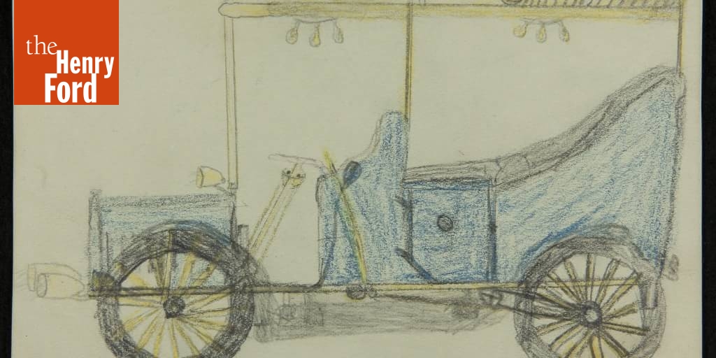 Drawing of a Ford Automobile by Edsel Ford, 1904-1906 - The Henry Ford