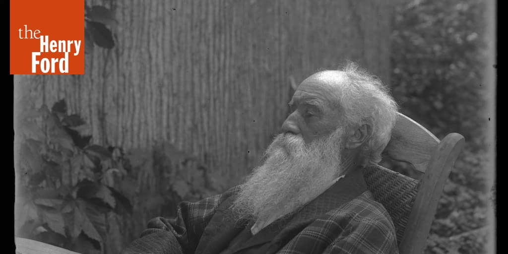 John Burroughs Seated outside Slabsides, circa 1915 - The Henry Ford