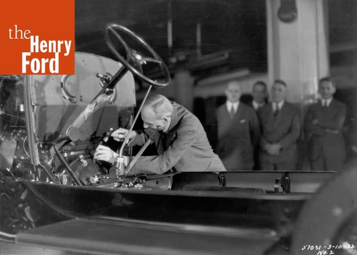 Henry Ford Stamping the First Ford V-8 Engine, 1932 - The Henry Ford