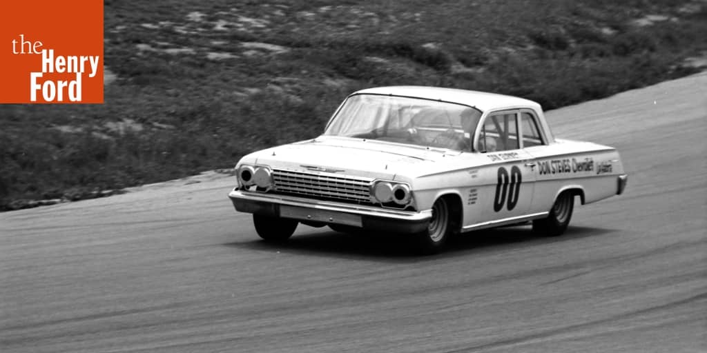 Dan Gurney Driving 1962 Chevrolet at USAC Stock Car Race, Riverside ...