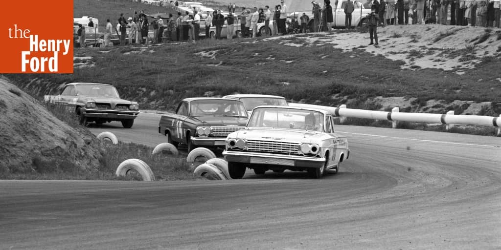 Dan Gurney Driving 1962 Chevrolet at USAC Stock Car Race, Riverside ...