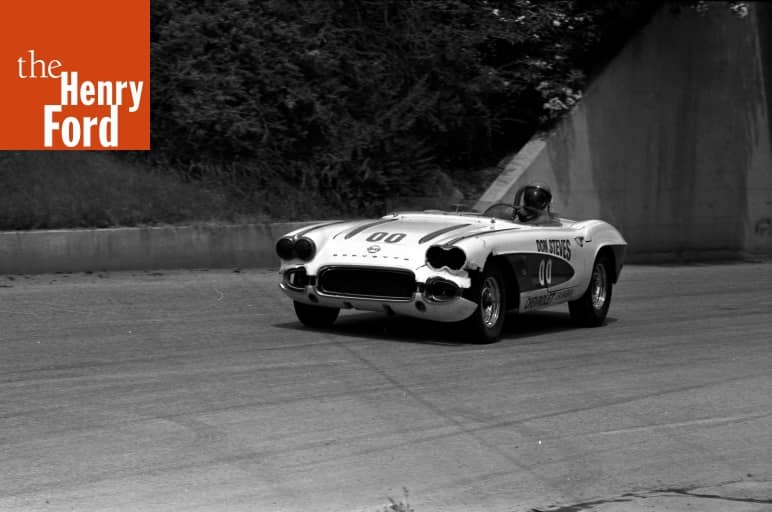 Dave MacDonald Driving Chevrolet Corvette at Pomona Road Races, July ...