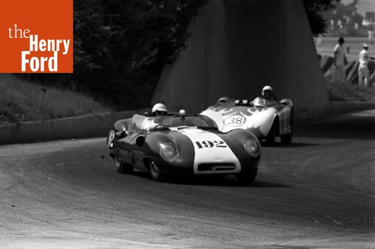 Ted Peterson Driving Costin Lister Jaguar at Pomona Road Races, July ...