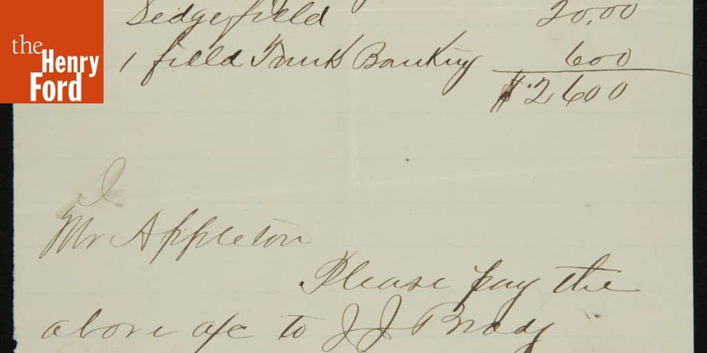 Account of George L. Appleton with William G. Webb, March 1, 1878 - The ...