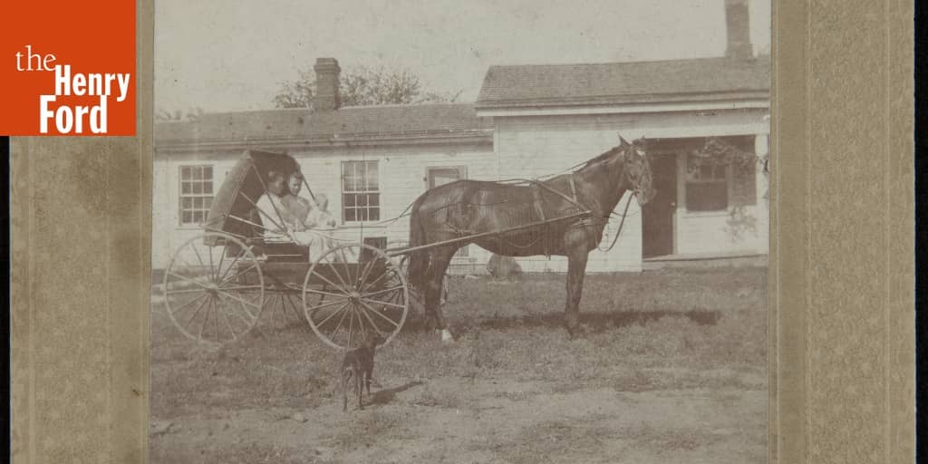 Horse and Buggy outside Ford Homestead (Henry Ford's Birthplace) at Its ...