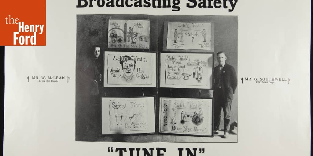 Ford Motor Company Worker Safety Posters, "Tune In, Universal Safety ...