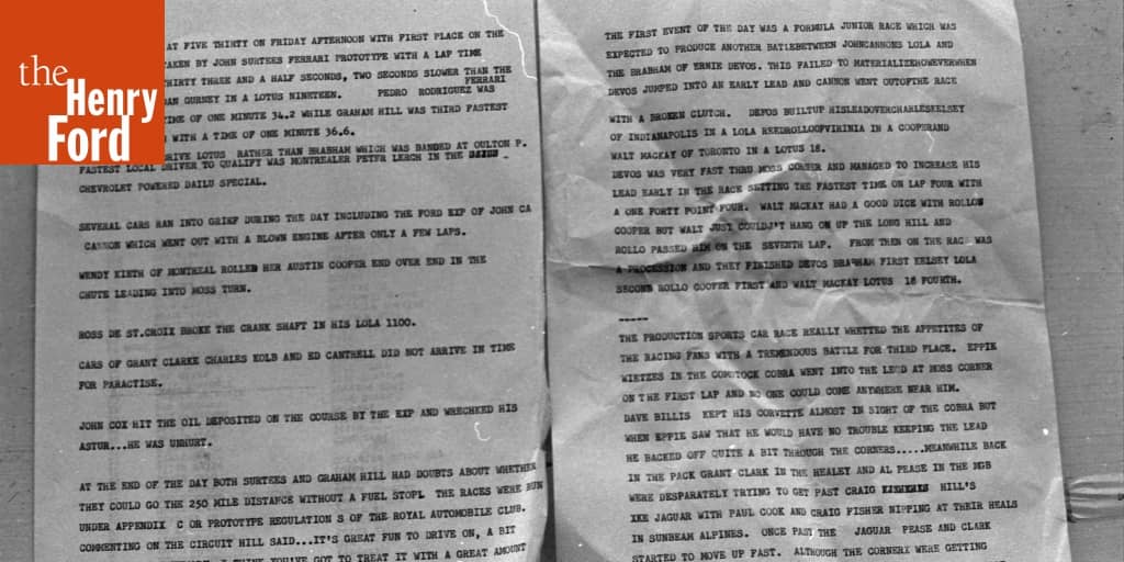 Canadian Grand Prix, Mosport Park, Ontario, September 1963 - The Henry Ford