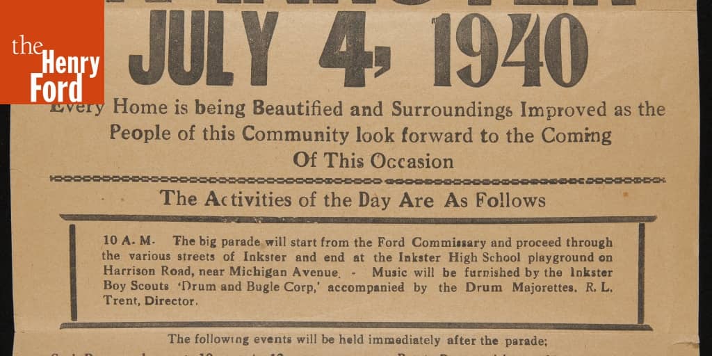 "Big Celebration in Inkster, July 4, 1940" - The Henry Ford