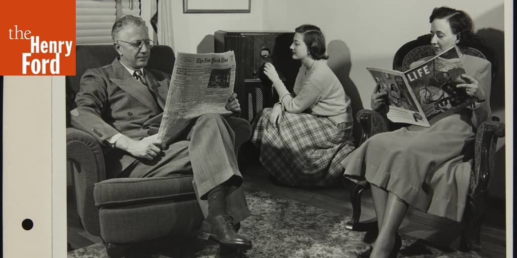 Allan McGrew and Family Reading and Listening to Radio, 1948 - The ...