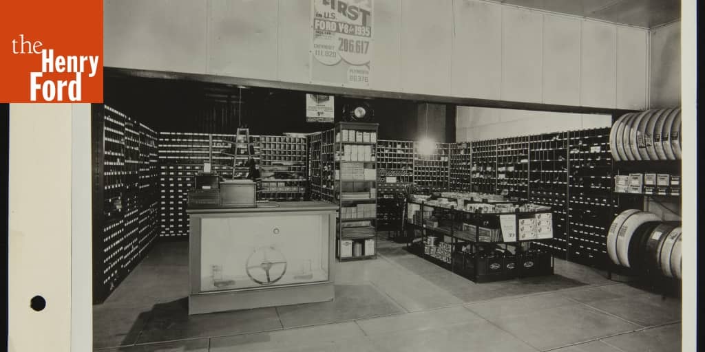 Ford Dealership Service Counter and Parts Bins, November 1935 - The ...