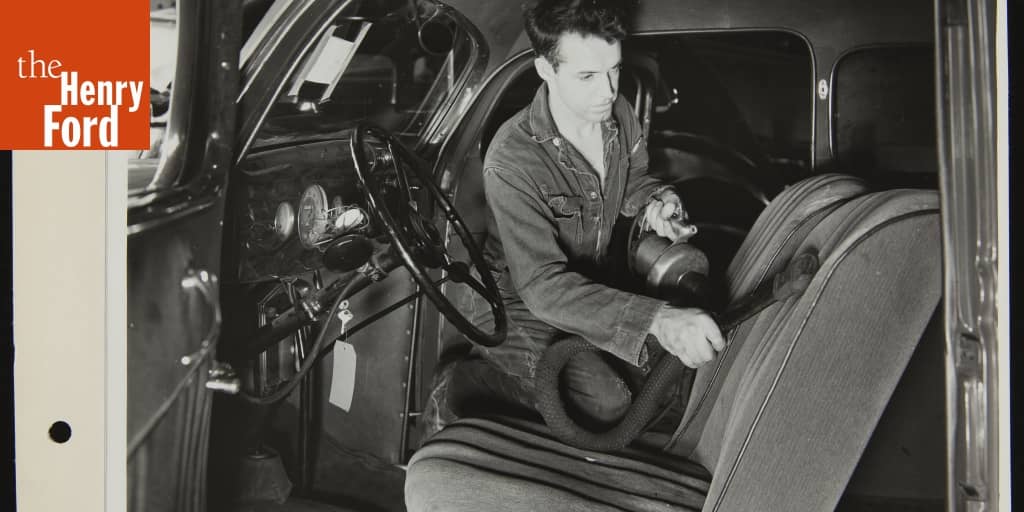 Mechanic Cleaning Seats, July 1937 - The Henry Ford