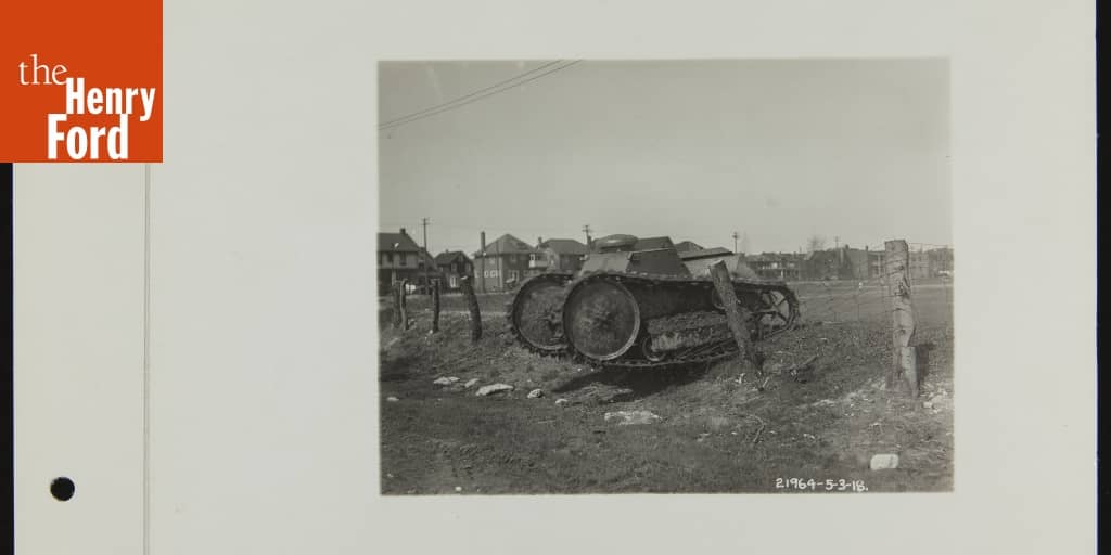 First Ford Tank Being Tested on Barbed Wire Fence, May 1918 - The Henry ...