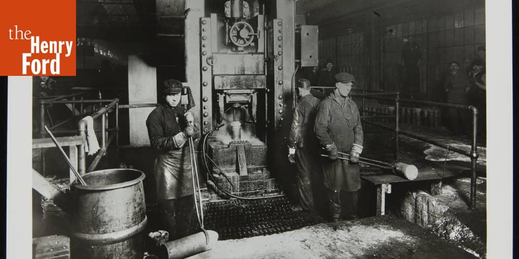 Ford Motor Company Workers Forming the Head on Cylinder Tubes for ...